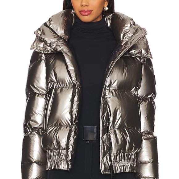 SAM. | Jackets & Coats | Sam Shiny Silver Puffer Jacket | Poshmark